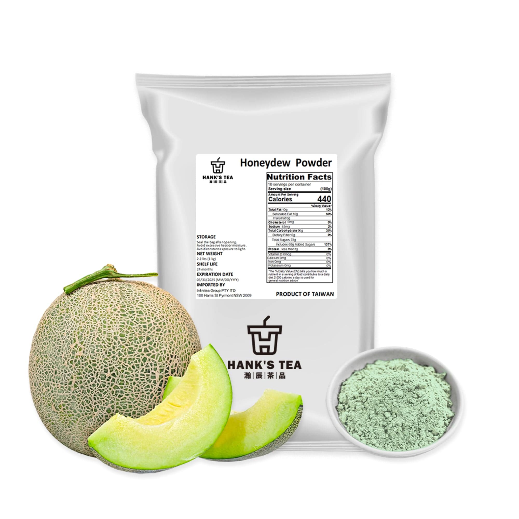 Honeydew Flavor Powder (1kg) | Hank's Tea Bubble Tea Wholesale